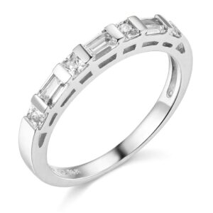 14k white gold solid wedding band - size 6.5