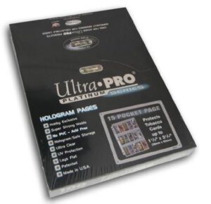 ultra pro 15-pocket platinum page for tobacco cards 100 ct.