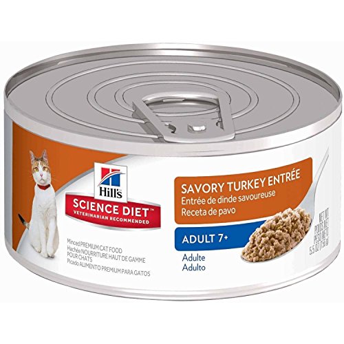 Hill's Science Diet Adult 7+ Savory Turkey Entr233-e Canned Cat Food, 5.5 oz, 24-pack