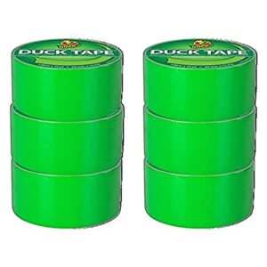 duck brand duck color duct tape, 6-roll, neon lime green (1265018_c)