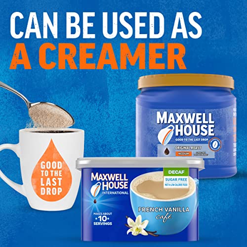 Maxwell House International French Vanilla Café-Style Decaf Sugar Free light_roast Beverage Mix, 4 oz. Canister