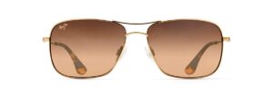 maui jim men's and women's wiki wiki polarized aviator sunglasses, gold/hcl® bronze, medium