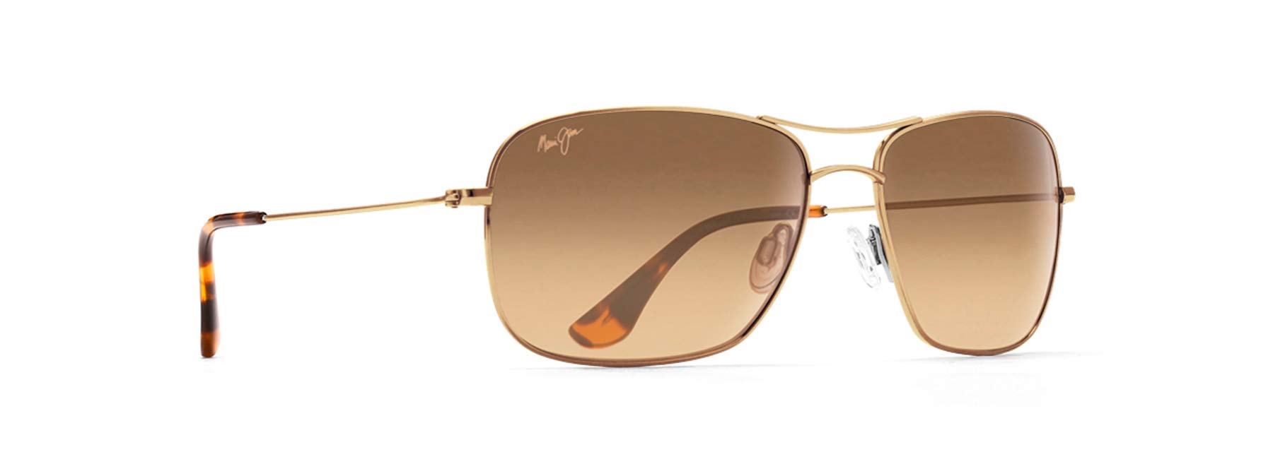 Maui Jim Men's and Women's Wiki Wiki Polarized Aviator Sunglasses, Gold/HCL® Bronze, Medium