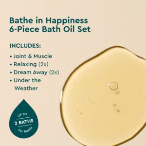 Kneipp Bathe in Happiness 6-Piece Bath Oil Set - 0.67 Per Bottle (6 Total) - Ideal for Trial & Travel - One Bottle Delivers Up to Two Baths