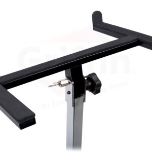 Studio Mixer Stand DJ Cart by GRIFFIN | Rolling Standing Rack On Casters with Adjustable Height | Portable Turntable Holder | Mobile Mount For Digital Drum Machine, Mixing Audio Gear & Music Equipment