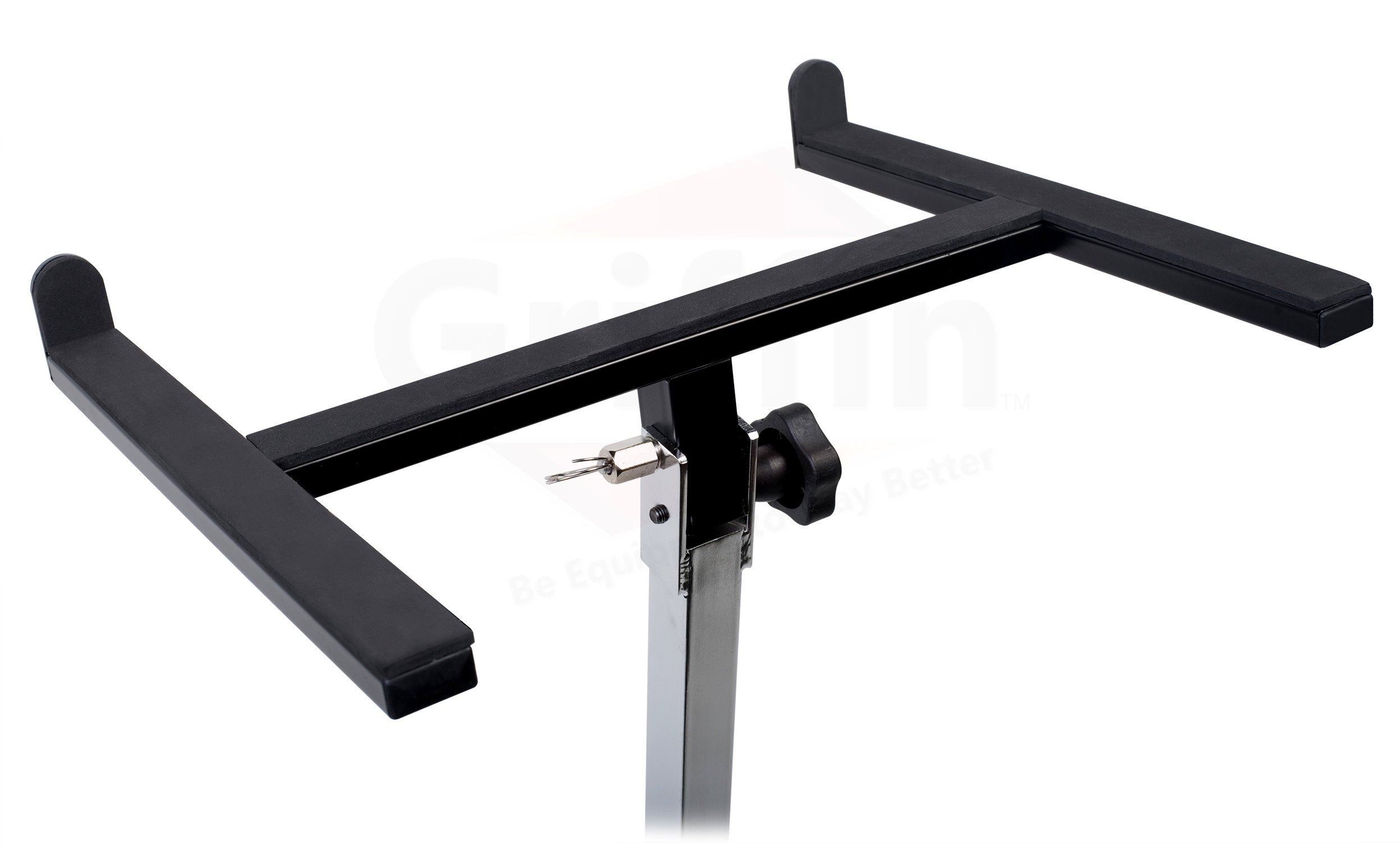 Studio Mixer Stand DJ Cart by GRIFFIN | Rolling Standing Rack On Casters with Adjustable Height | Portable Turntable Holder | Mobile Mount For Digital Drum Machine, Mixing Audio Gear & Music Equipment