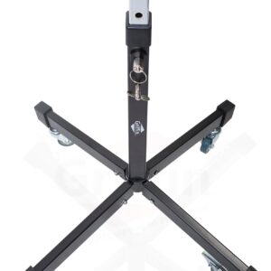 Studio Mixer Stand DJ Cart by GRIFFIN | Rolling Standing Rack On Casters with Adjustable Height | Portable Turntable Holder | Mobile Mount For Digital Drum Machine, Mixing Audio Gear & Music Equipment