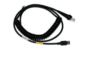 honeywell cbl-500-300-c00 usb coiled cable, type a, 5v host power, 3 m/9.8-ft. length, black