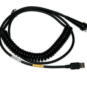 Honeywell CBL-500-300-C00 USB Coiled Cable, Type A, 5V Host Power, 3 m/9.8-ft. Length, Black