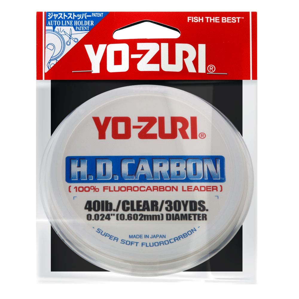 Yo-Zuri H.D. Carbon Fluorocarbon Leader Line, Clear, 40-Pound/30-Yard