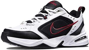 nike air monarch iv training shoe (4e) - white/black/varsity red, size 9 us