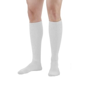 ames walker aw style 630 sports performance 15-20 mmhg moderate compression knee high socks white medium