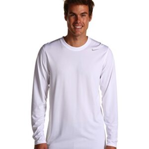 Nike Mens Legend Poly Long Sleeve Dri-Fit Training Shirt White/Carbon Heather 377780-100 Size X-Large