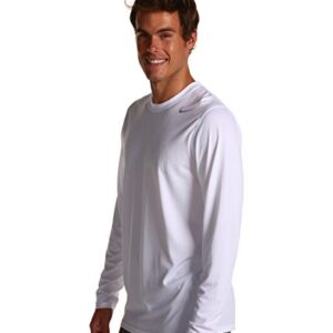 Nike Mens Legend Poly Long Sleeve Dri-Fit Training Shirt White/Carbon Heather 377780-100 Size X-Large