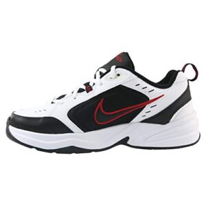 nike men's air monarch iv cross trainer, white/black, 6.5 regular us