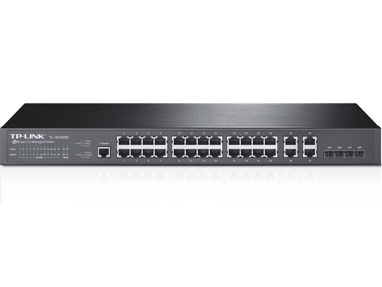 TP-LINK TL-SL5428E 24-Port 10/100Mbps + 4-Port Gigabit L2 Managed Switch with 4 Combo SFP Slots