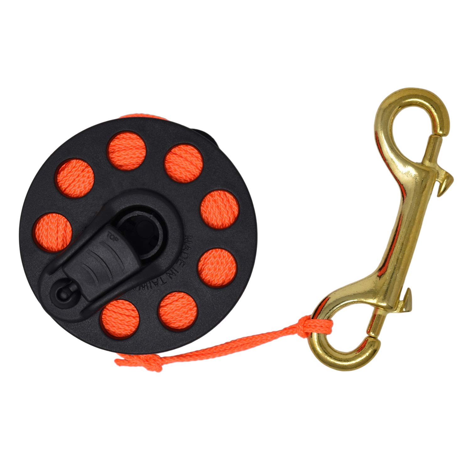 Scuba Choice Scuba Diving Compact Finger Spool with Plastic Handle, 65', Orange Line