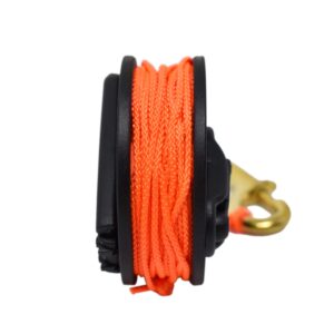 Scuba Choice Scuba Diving Compact Finger Spool with Plastic Handle, 65', Orange Line