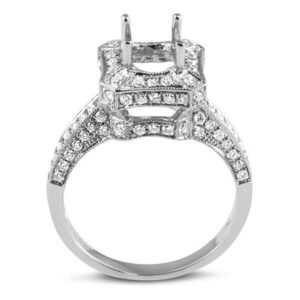 Dazzlingrock Collection 0.90 Carat (Cttw) 18k Round Diamond Semi Mount Round Diamond Wedding Ring (No Center Stone), White Gold