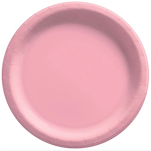 New Pink Round Paper Plates - 8.5" (50 Pc) - Sturdy & Eco-Friendly Party Essentials - Perfect for Celebrations & Events