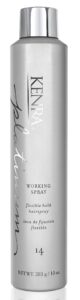 kenra platinum working spray 14 80% | flexible hold hairspray | fast-drying, non-sticky | creates volume & texture | leaves hair with frizz-free shine | all hair types | 10 oz