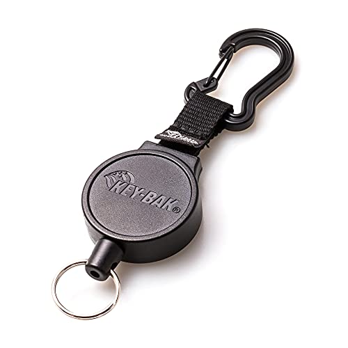 KEY-BAK MID6 Retractable Carabiner Keychain with 36" Retractable Cord, 6 oz. Retraction