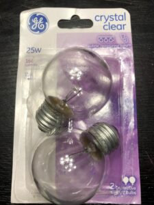 bulb ge g16.5 25w clr2pk