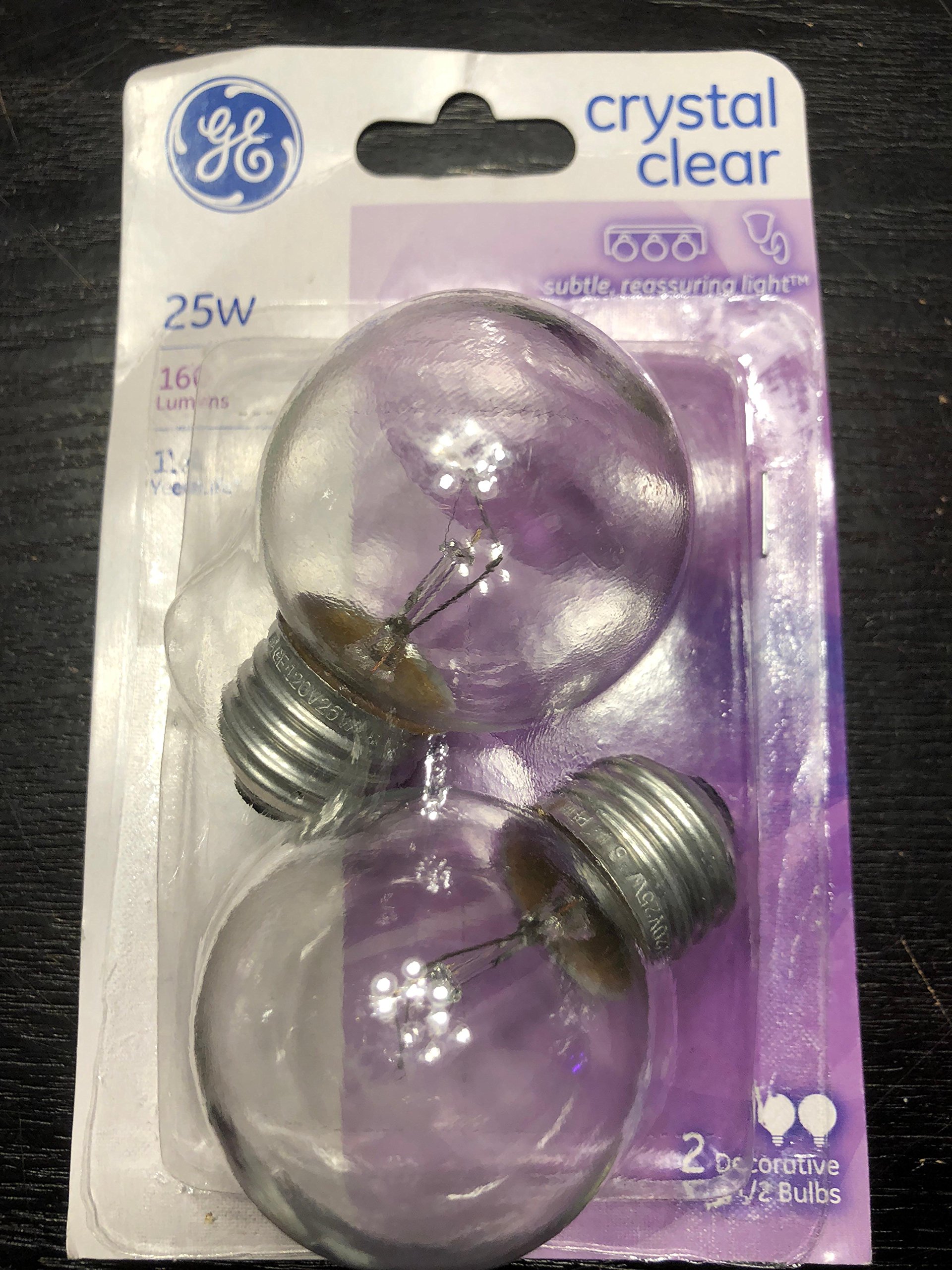 BULB GE G16.5 25W CLR2PK