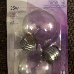 BULB GE G16.5 25W CLR2PK