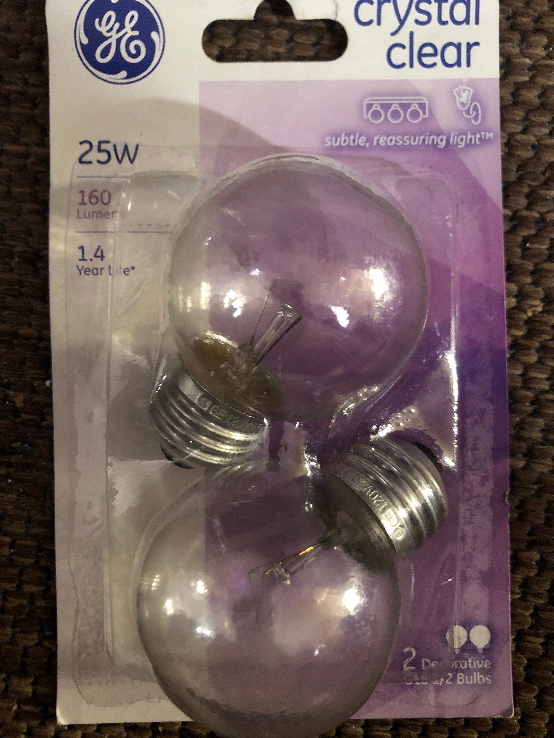 BULB GE G16.5 25W CLR2PK