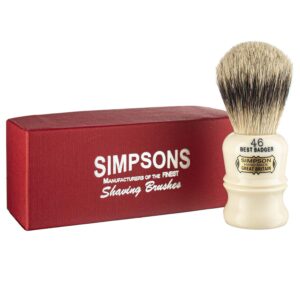 berkeley 46 badger brush- simpson shaving brushes - faux ivory handle (berkeley 46 best)