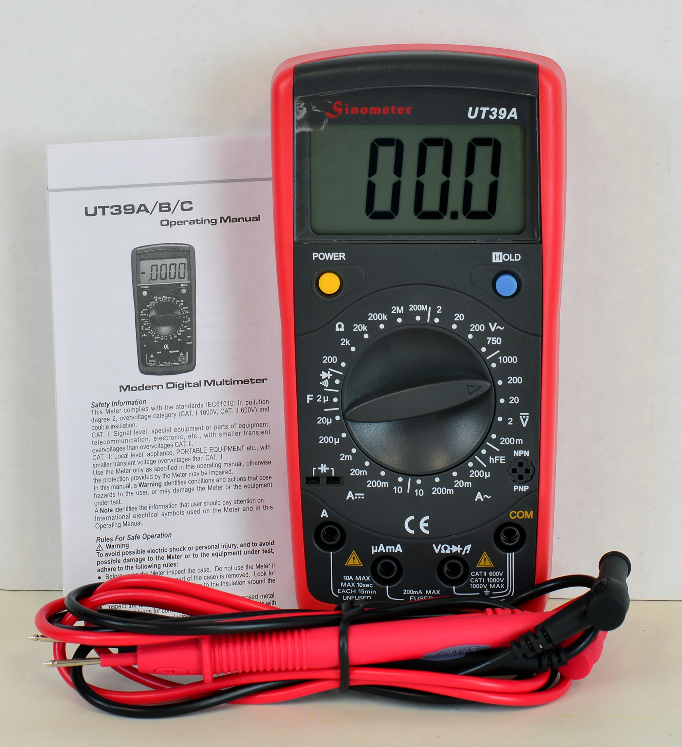 Sinometer OEM Uni-Trend UT39C AC/DC Voltage and Current Up To 20A Measurement, Digital Multimeter With High Resolution and Accuracy