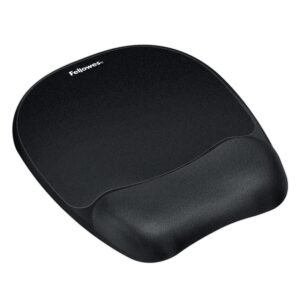 fellowes® gel wrist rest/mouse pad, fabric, black