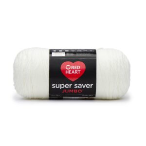 red heart soft white super saver jumbo yarn, 1 pack, 2232 foot