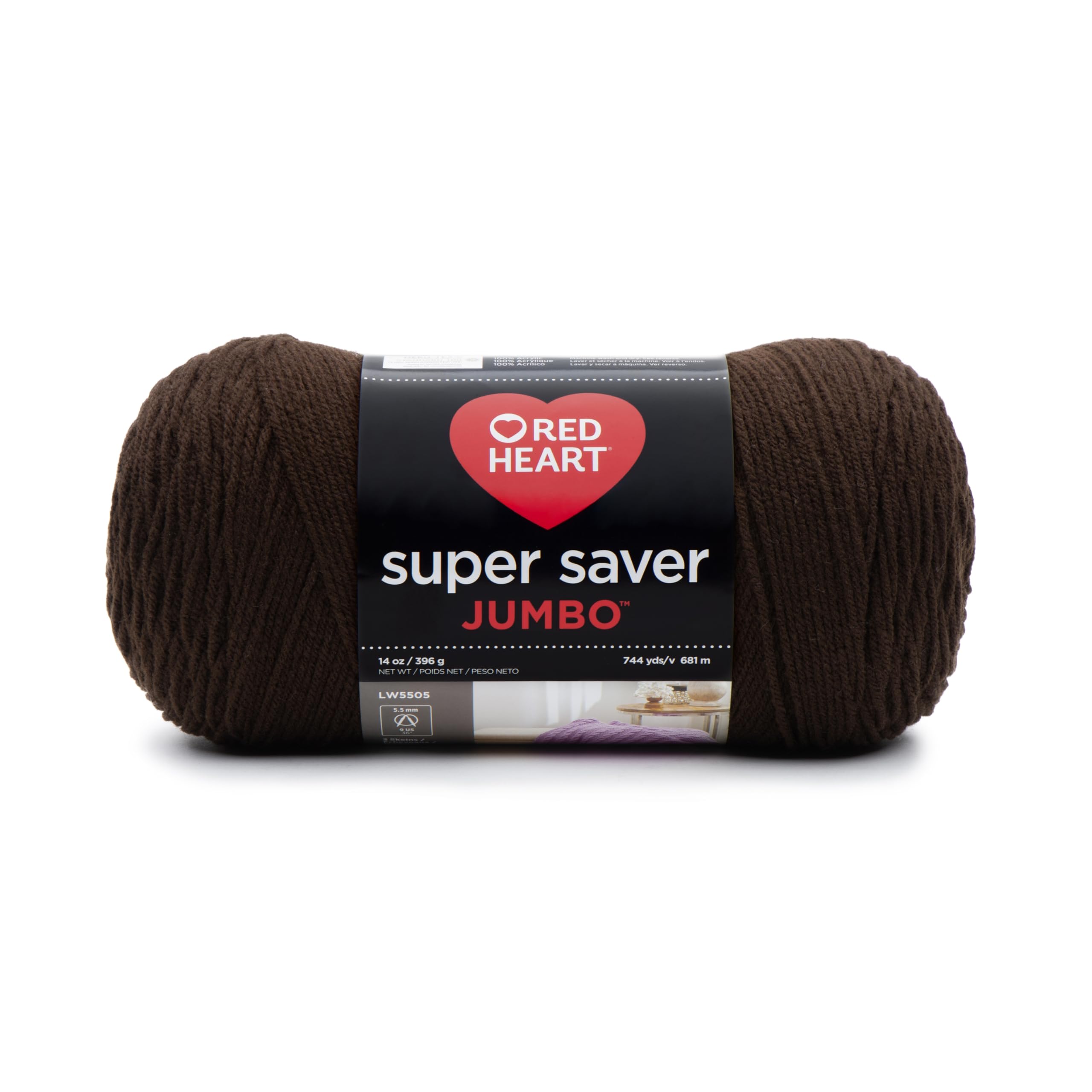 Red Heart Coffee Super Saver Jumbo Yarn, 1 Pack