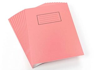 silvine exercise book plain 75gsm 80 pages 229x178mm pink ex112 [pack of 10], 9x7