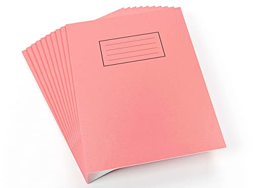 Silvine Exercise Book Plain 75gsm 80 Pages 229x178mm Pink EX112 [Pack of 10], 9x7