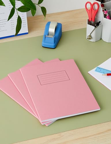 Silvine Exercise Book Plain 75gsm 80 Pages 229x178mm Pink EX112 [Pack of 10], 9x7