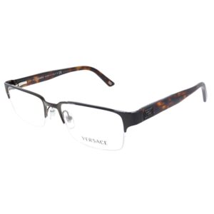 versace ve 1184 1269 brushed brown metal rectangle eyeglasses 53mm