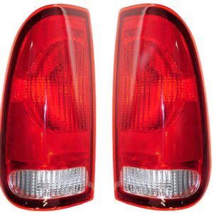 EPIC LIGHTING AMOE Replacement Rear Brake Tail Lights Assembly Compatible with Ford 97-03 F-150 Styleside 97-99 F-250 Light Duty 99-07 Super Duty [ FO2800117 F85Z13405CA FO2801117 F85Z13404CA ] Pair