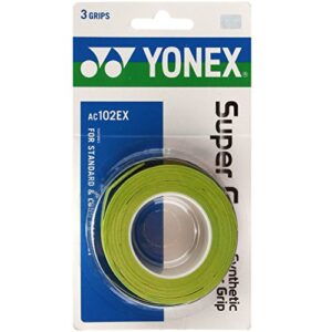 yonex super grap tennis overgrip - 3 pack in lime green