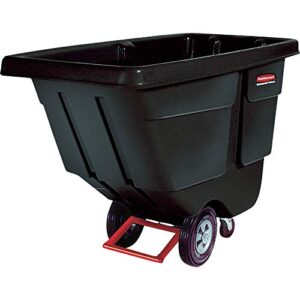 rubbermaid commercial products forkliftable polyethylene dump truck, 450-pound capacity, black