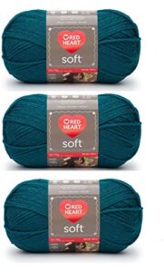 bulk buy: red heart soft yarn (3-pack) teal e728-9518