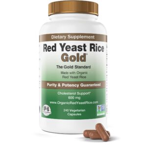 red yeast rice gold, 600 mg of organic red yeast rice - ip6 international - 240 veg caps