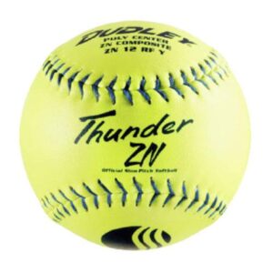 dudley usssa thunder zn slow pitch softball - .47 cor - stadium stamp - 12 pack