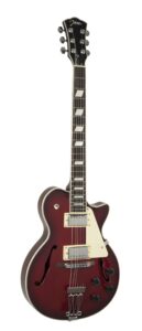 johnson jh-100-wnb delta rose electric guitar, wineburst