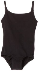 danskin little girls' camisole leotard, black, small (4-6)