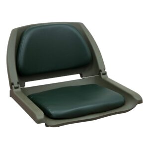 wise 8wd139 series molded fishing boat seat with marine grade cushion pads, green shell, green cushion