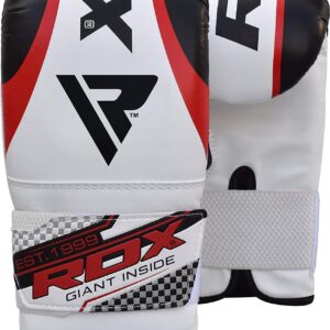 RDX Authentic Gel Bag Mitts Boxing Gloves Grappling Punch MMA UFC-Color Black, Red