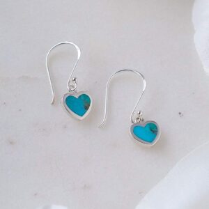 Boma Jewelry Sterling Silver Turquoise Heart Earrings